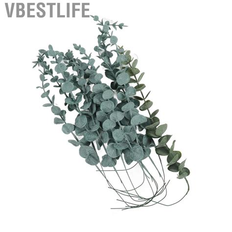 Vbestlife Eucalyptus Greenery Sprigs Faux Leaves Artificial Set