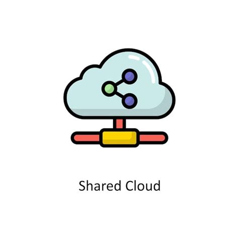Premium Vector Shared Cloud Vector Filled Outline Icon Design