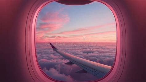 Airplane Window Pink Clouds Stock Illustrations 403 Airplane Window