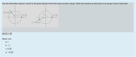 Solved Use the information about α and β in the given Chegg com