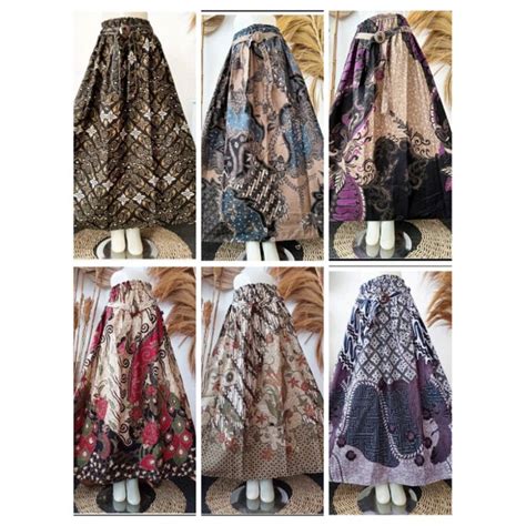 Jual Rok Batik Outfit Terbaru Rok Payung Model Batik Rok Klok Murah Katun Premium Rok Batik