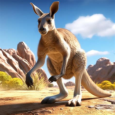 Premium Ai Image Illustration Of Kangaroo With Jelly Jiggly Legs Cant Run Straight