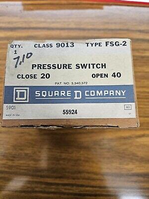 Square D 9013FSG2 Pressure Switch Class 9013 Type FSG-2 / 20-40 PSI | eBay