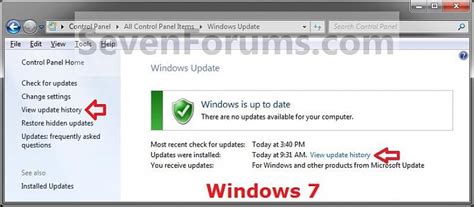 Windows Update View Update History Details Tutorials