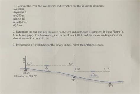 Solved Compute The Error Due To Curvature And Refraction Chegg