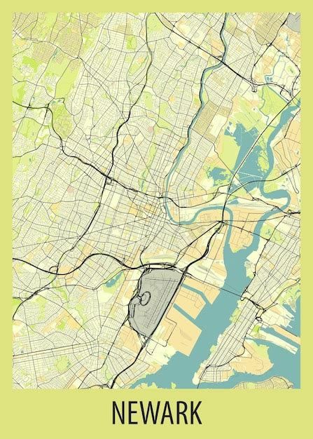 Premium Vector Poster Map Art Of Newark New Jersey Usa