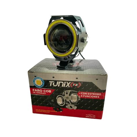 Faro Para Moto Con Carcaza Negra Con Aro Cob Cascos Y Accesorios