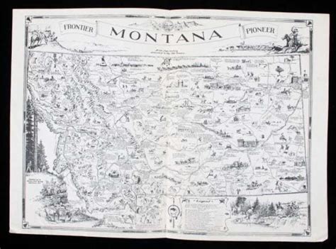 Sold At Auction Bob Fletcher Iconic Pictorial Map Of Montana 1937