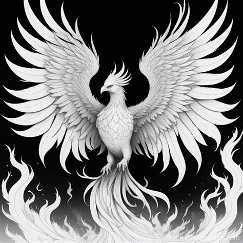 Phoenix Rebirth Line Art Stable Diffusion Online