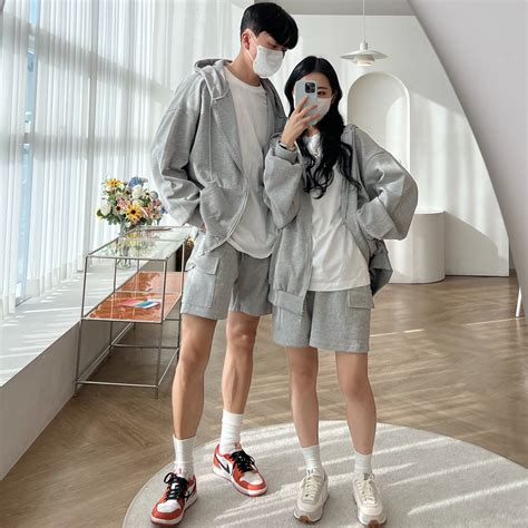 위위클로즈 후드집업 반바지 셋업 커플 트레이닝 세트 밴딩 카고팬츠 츄리닝 꾸안꾸 마실룩 키작녀 빅사이즈 데이트 편한 운동복 커플 시밀러룩 캠핑룩