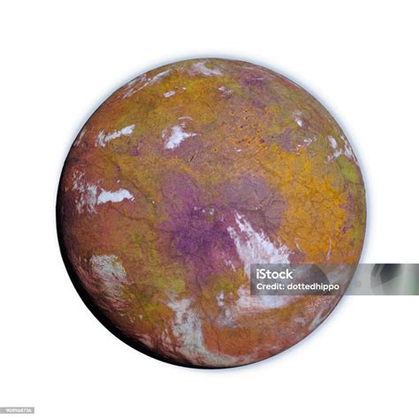 외계 행성 분위기와 다채로운 표면 흰색 배경에 고립 된 거주 지구 로부터 외계행성에 대한 스톡 사진 및 기타 이미지 외계행성 3차원 형태 개념 Istock