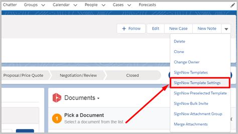 Signnow Template Settings