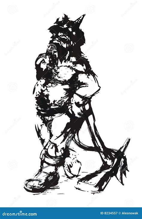 Dwarf Miner Stock Vector Illustration Of Twibill Pick 8234557