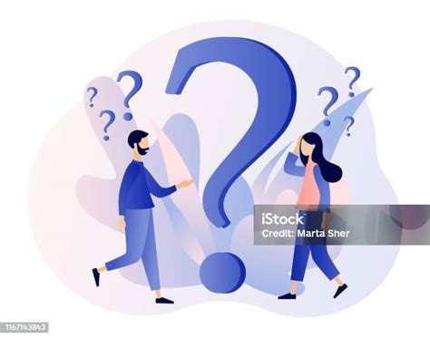 常見問題解答概念集周圍的人驚嘆號和問號隱喻問題答案現代平面卡通風格向量插圖向量圖形及更多問號圖片 問號 問 插圖 Istock