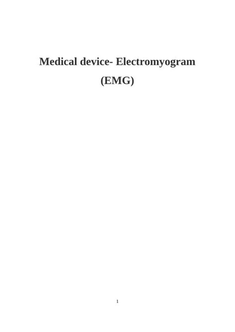 Medical Device Electromyogram Emg