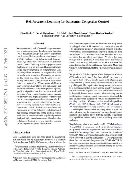 Pdf Reinforcement Learning For Datacenter Congestion Control Dokumen Tips