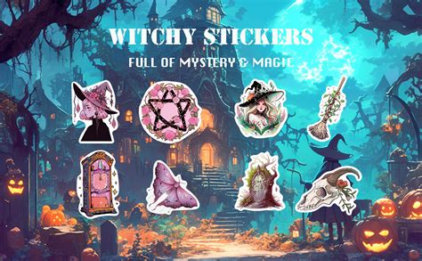 Witchy Stickers Packs For Water Bottles100pcs Pink And