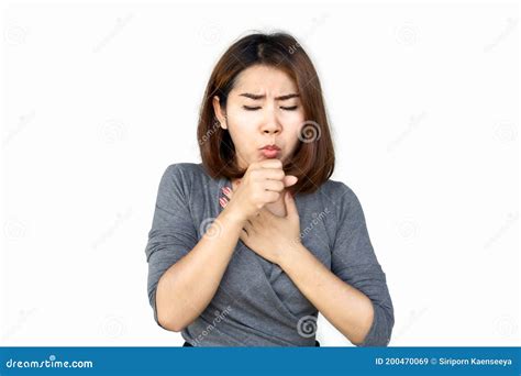 Unwell Asian Woman Vomiting Morning Sickness Stock Image Image Of