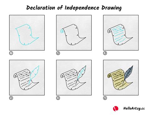 Declaration Of Independence Drawing Helloartsy