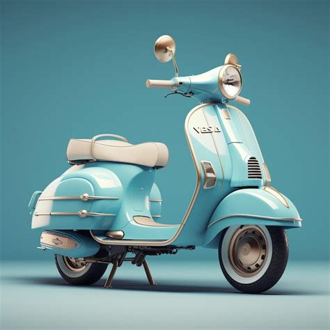 Premium Ai Image A Blue And White Scooter