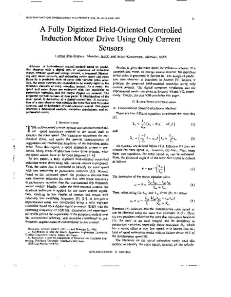 Pdf A Fully Digitized Field Oriented Controlled Induction Motor Drive