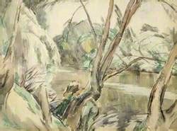 Trees Overhanging River Art Uk