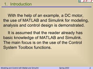 Matlab And Simulink For Modeling And Control Ppt Physics Science