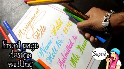How To Make Front Page Assignment File With Fancy Hand Writing Assignment Front Page