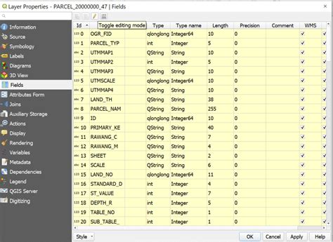 qgis attribute table data revol