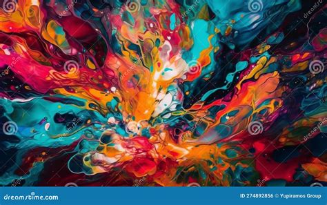 Vibrant Colors Mix In Chaotic Abstract Design Generative Ai Stock Illustration Illustration Of