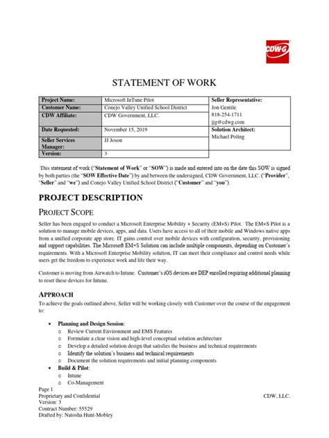 Sow Template Pdf Microsoft Azure Active Directory