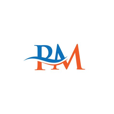 Monogram Letter Pm Logo Design Vector Pm Letter Logo Design With