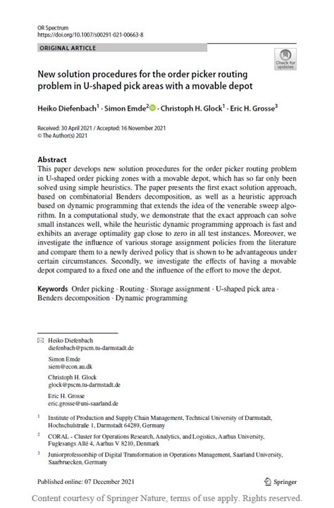 Warehouse Optimization Jun Prof Dr Eric Grosse Universität Des Saarlandes