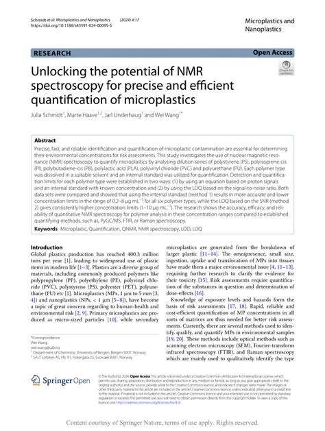 Pdf Unlocking The Potential Of Nmr Spectroscopy For Precise And