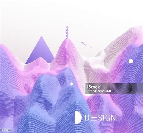 산과 풍경 산악 지형 추상적 배경입니다 3d 벡터 그림입니다 0명에 대한 스톡 벡터 아트 및 기타 이미지 0명 3차원 형태