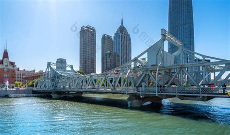 天津著名的建筑景观钢桥图片 包图网企业站