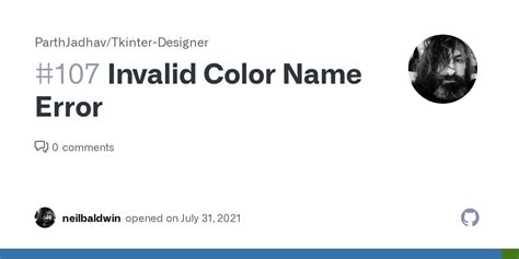 Invalid Color Name Error · Issue 107 · Parthjadhavtkinter Designer