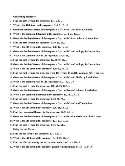 Generating Sequences Pdf