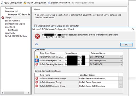 Biztalk Server Sql Server Name Is Invalid Because It Contains One Or