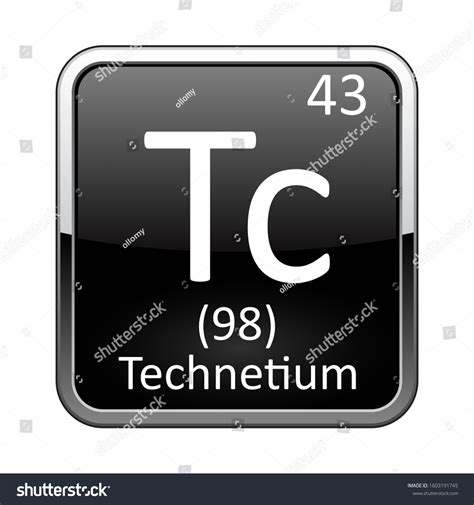 Technetium Symbol Chemical Element Periodic Table Stock Vector Royalty Free 1603191745