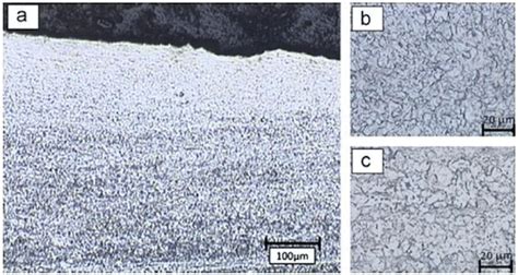 E Optical Micrograph Of The Surface Microstructure A Cross Sectional