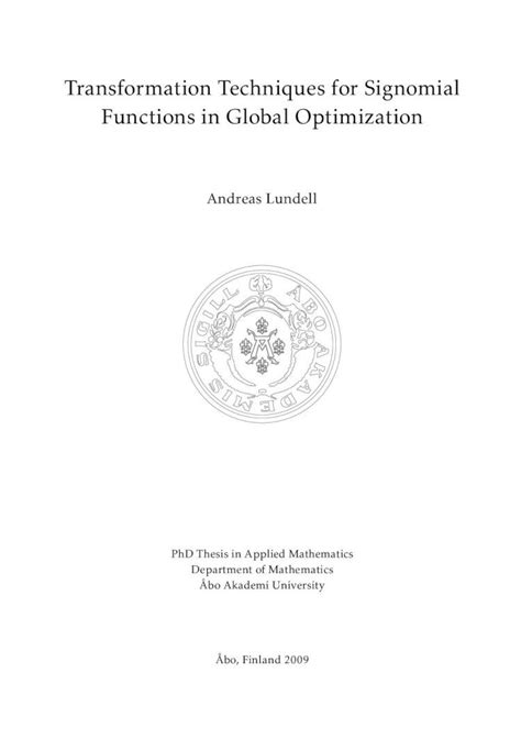 Pdf Transformation Techniques For Signomial Functions In Global Optimization Dokumen Tips
