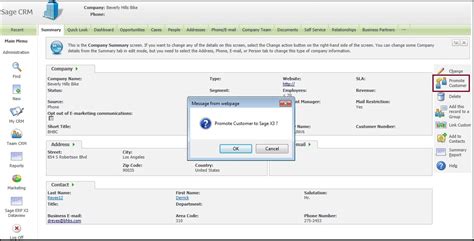 Promote Customer From Sage Crm To Sage Erp X3 Sage Crm Tips Tricks