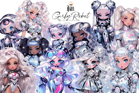Robot Girl Clipart Cute Anime Girl Graphic By Itgirldigital · Creative Fabrica