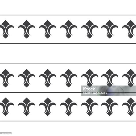 로얄 수평 국경입니다 프랑스 국경 추상적인 벡터 릴리 테두리 0명에 대한 스톡 벡터 아트 및 기타 이미지 0명 곡선 꽃 식물 Istock