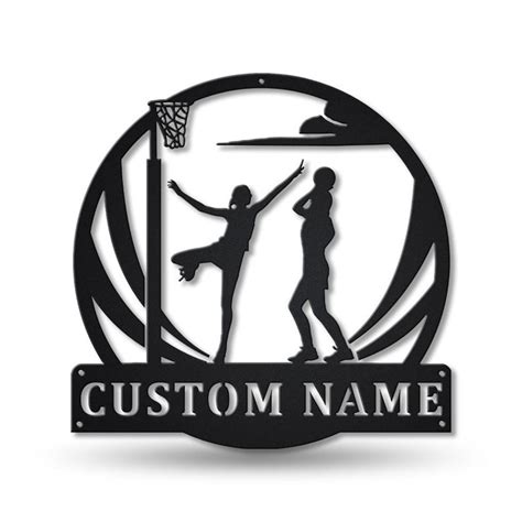 Girl Ladies Netball Monogram Metal Sign Art Girl Ladies Netball