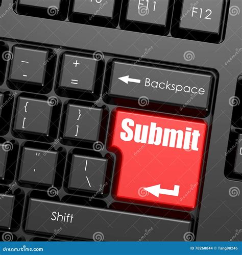 Red Enter Button On Computer Keyboard Submit Word Stock Illustration
