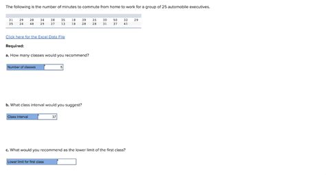 Solved The Following Is The Number Of Minutes To Commute Chegg