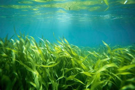 Premium Ai Image Underwater View Of A Group Of Seabed With Green Seagrass