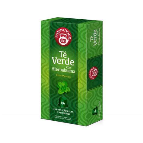 Té Verde con Hierbabuena Pompadour 10 cápsulas compatibles Nespresso